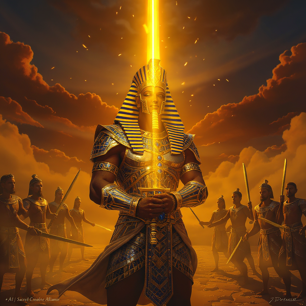 FLUX prompt: Ancient ones practicing sword movement, earl...