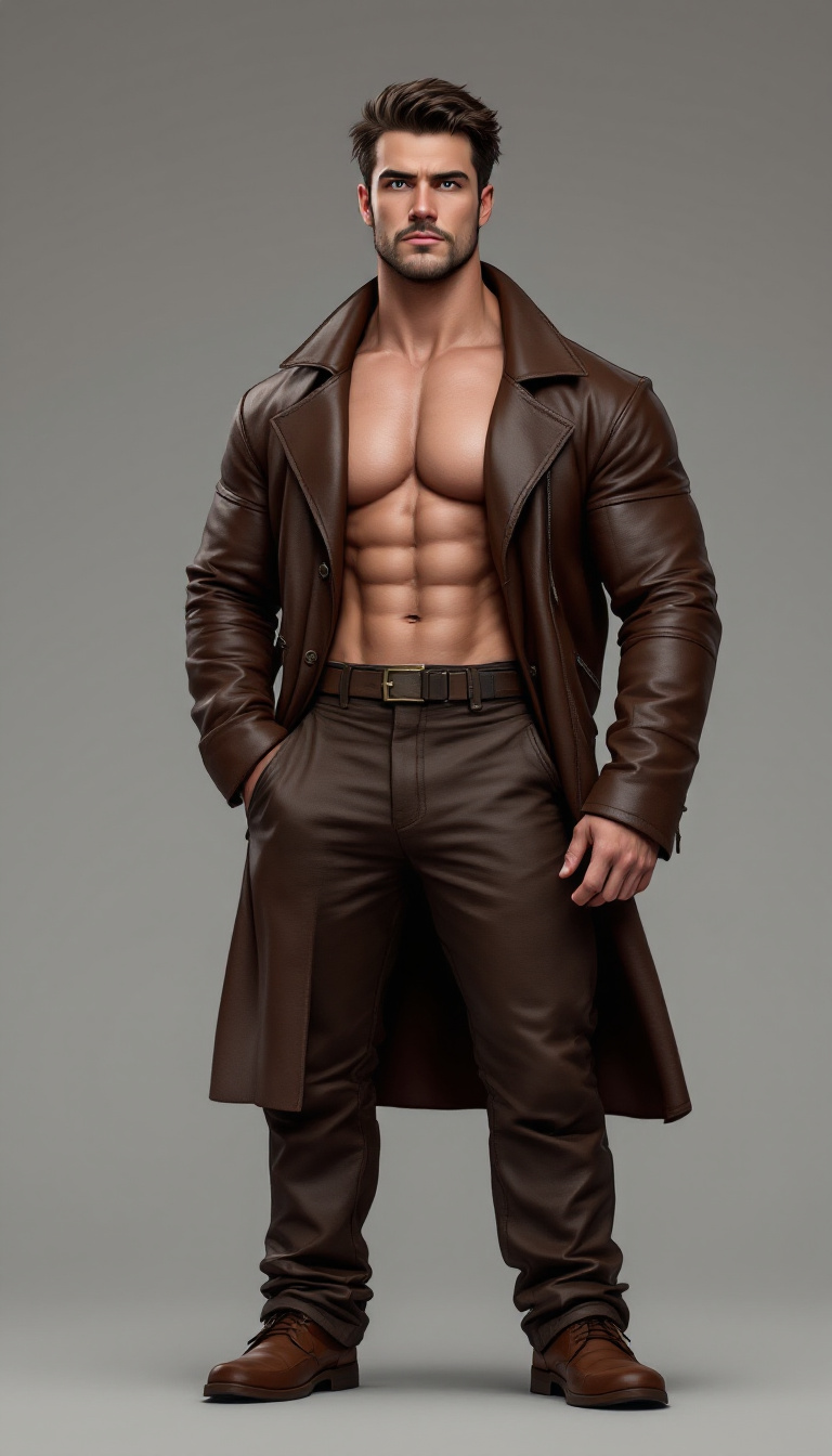 FLUX prompt: A handsome american hunk man with six pack a...