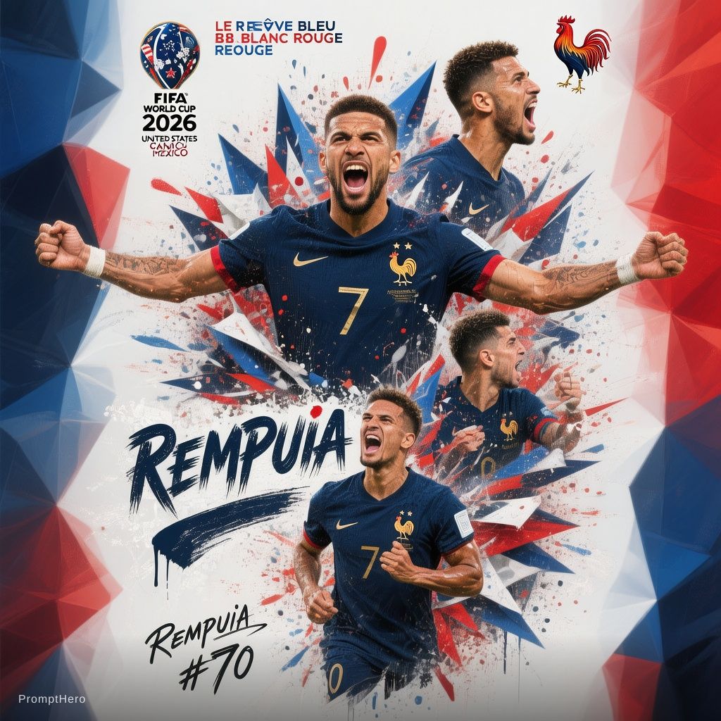 Hero prompt: Dynamic sports poster of Rempuia, France nat...
