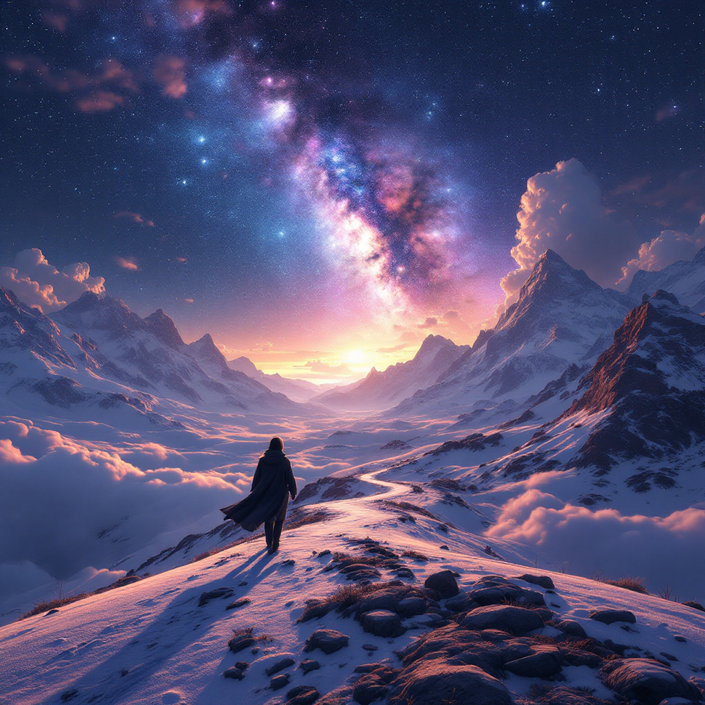 FLUX prompt: walking on the starlight,dreamy ultra wide s...