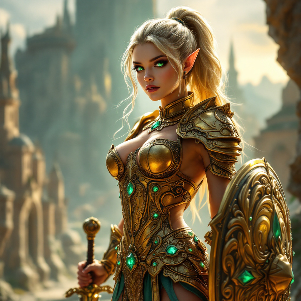 FLUX prompt: ((Full body)), small, highly detailed ((Bloo...