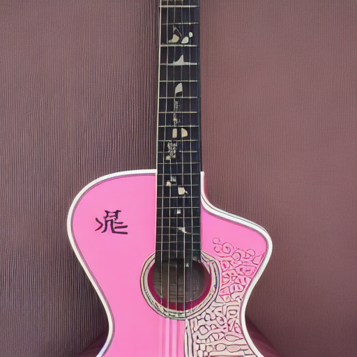 Stable Diffusion prompt: Black acoustic guitar with tradi...
