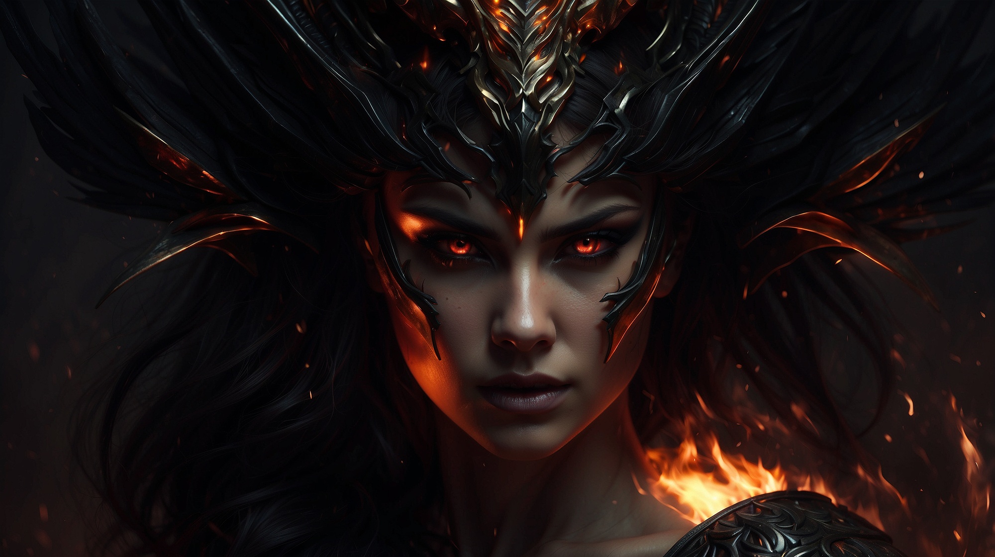 Stable Diffusion prompt: Lilith, a fearsome villainess fr...