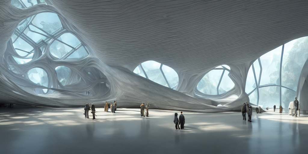 Stable Diffusion prompt: the inside of a museum about the...