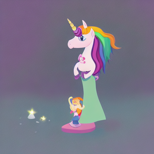 Stable Diffusion prompt: adorable cute girl and her pet u...
