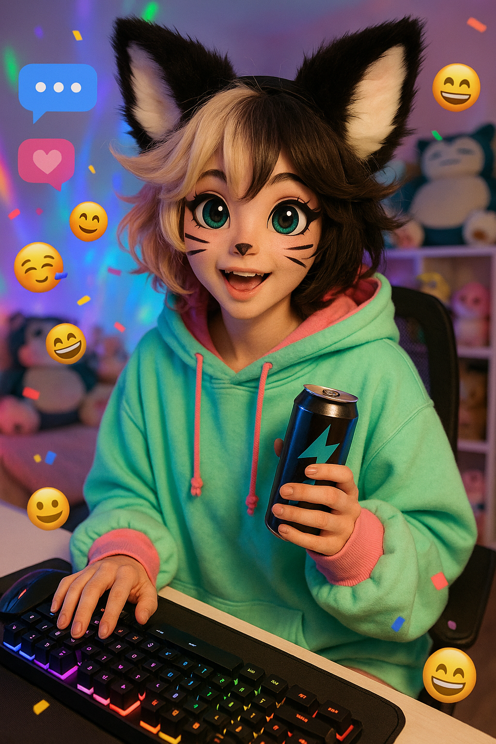 ChatGPT Image prompt: Format: 9:16 (vertical stream) Vib...