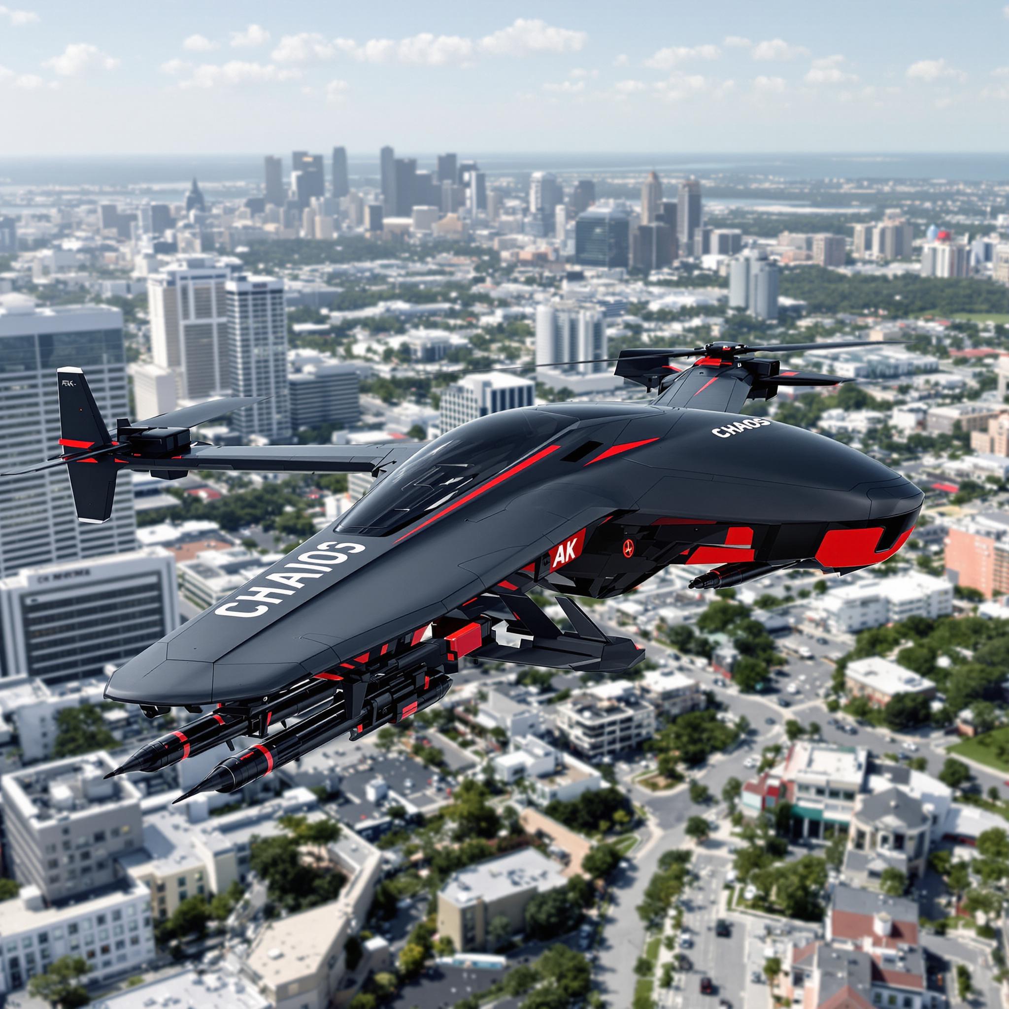 FLUX prompt: Create an image of a futuristic luxury UAV d...