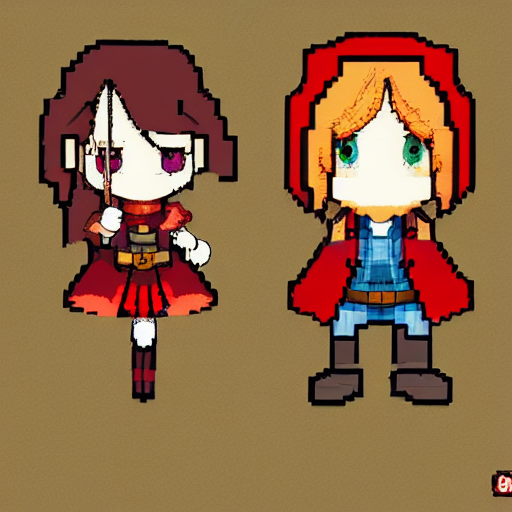 Stable Diffusion prompt: game character art ,Chibi,red ha...