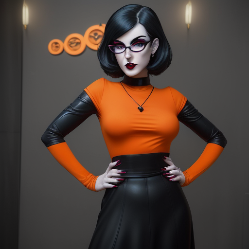 DreamShaper prompt: create image of woman, style goth gir...