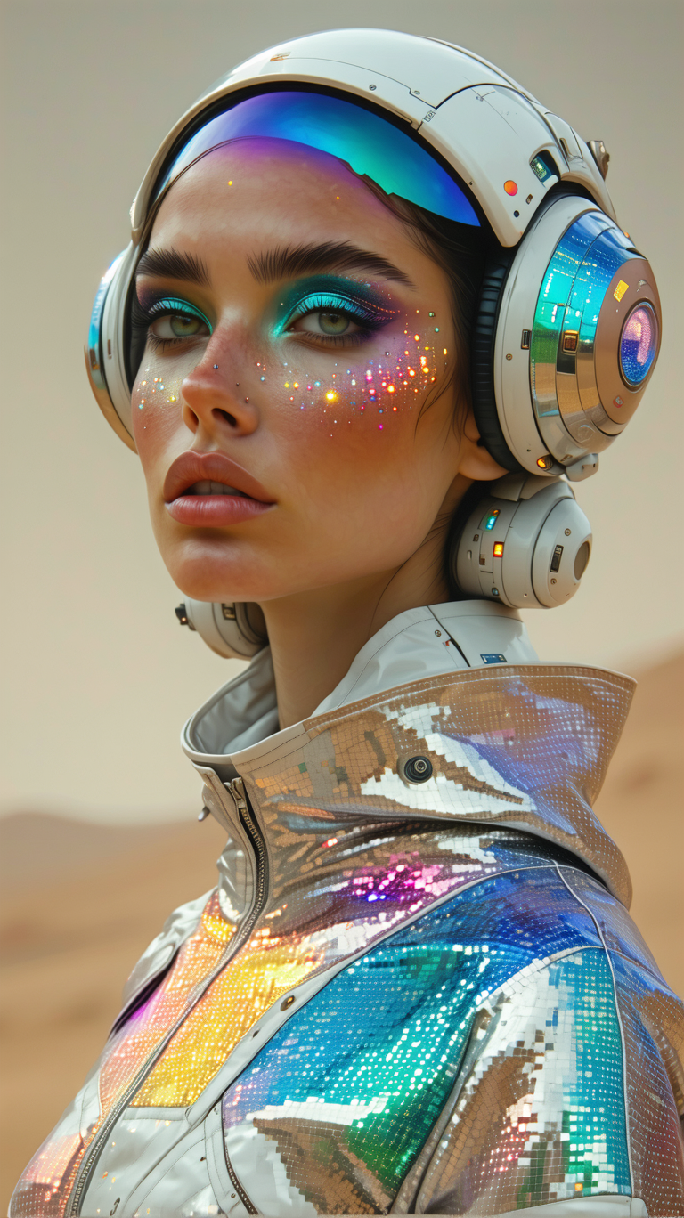 Stable Diffusion prompt: Fashion on Mars like Persian sty...