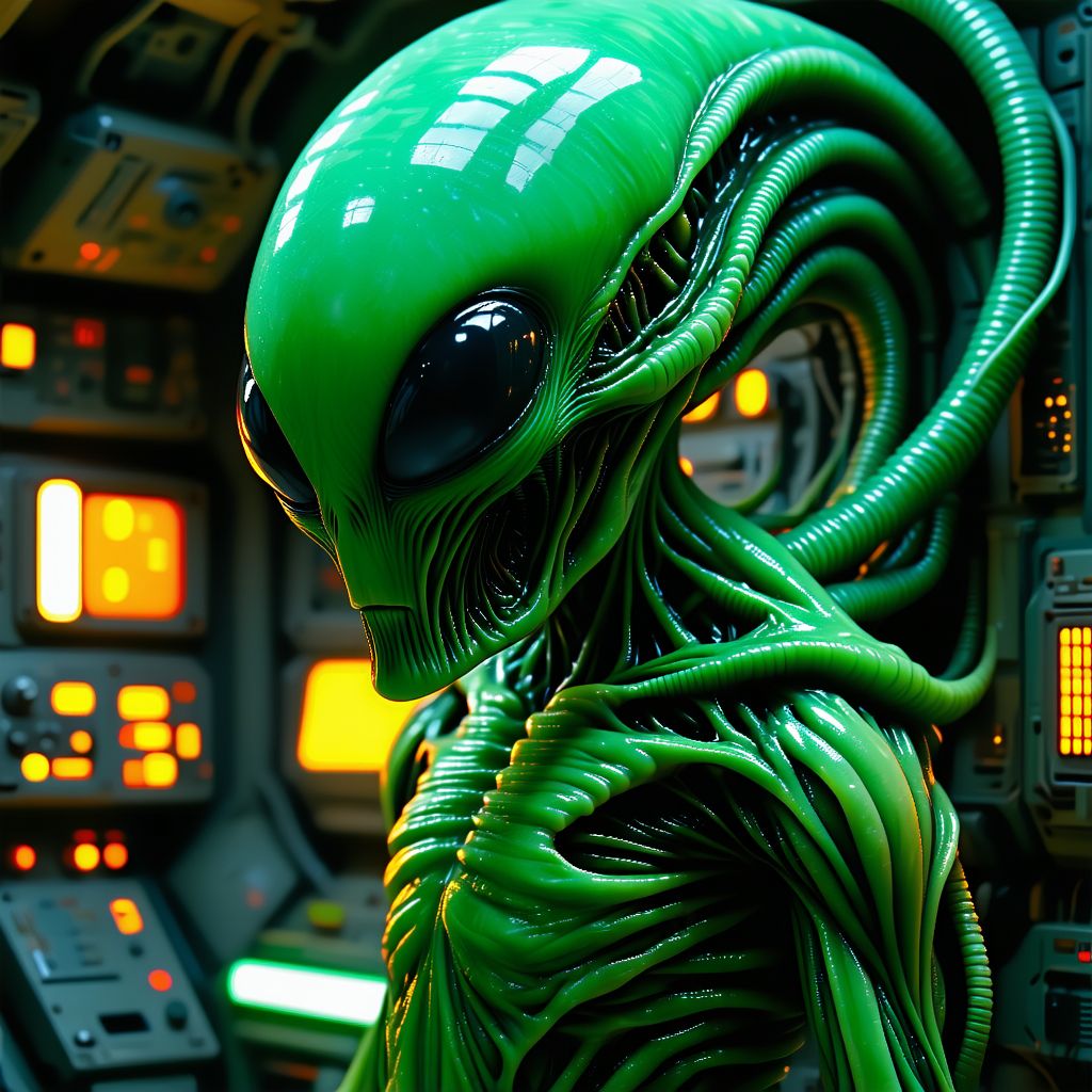 Stable Diffusion prompt: A weird alien monster, H.R. Gige...