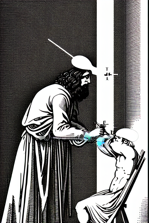 Stable Diffusion prompt: A shockingly detailed monochroma...