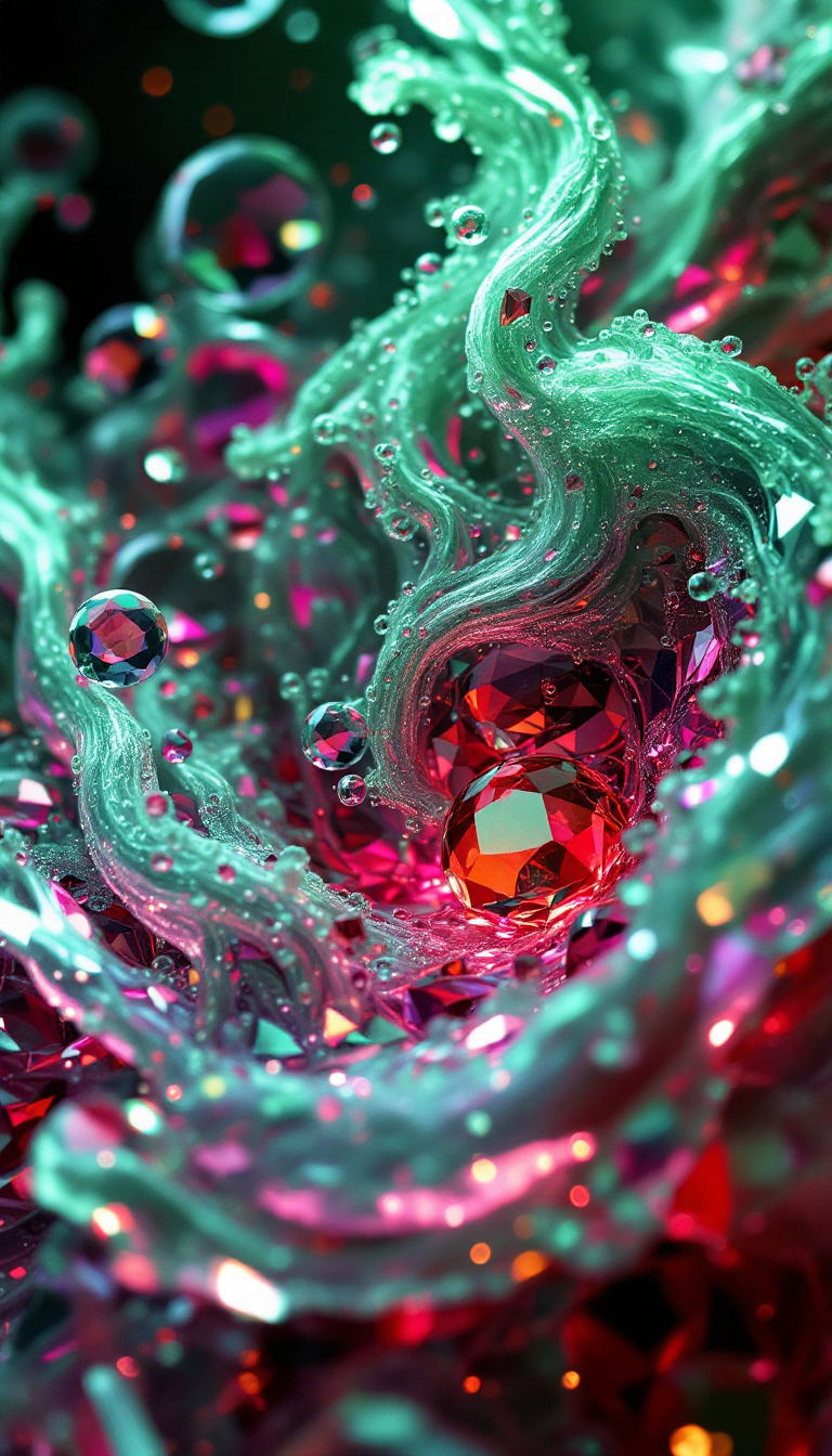 FLUX prompt: Close up of a mesmerizing Female crystalline...