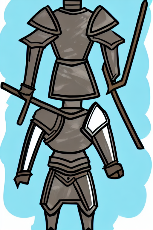 Stable Diffusion prompt: stick man with knight armor, ani...