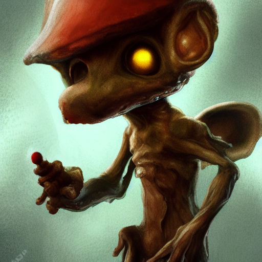 Stable Diffusion prompt: small somber slender anthropomor...