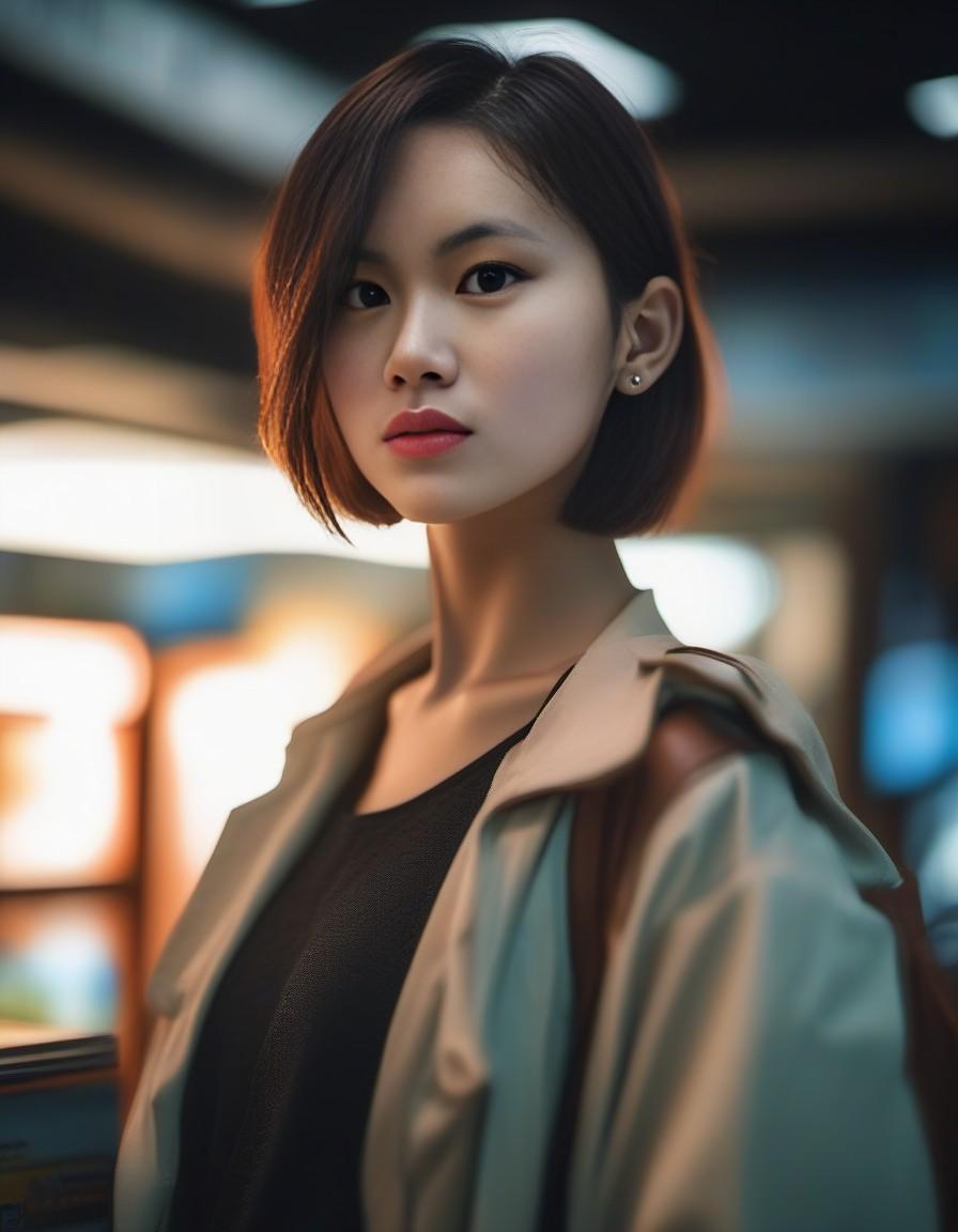 Stable Diffusion prompt: portrait photo of a stylish beau...