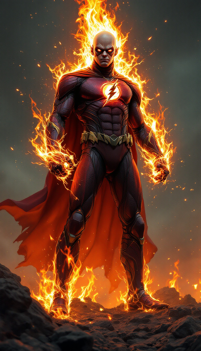 FLUX prompt: Envision a fully body portrait of a flash go...