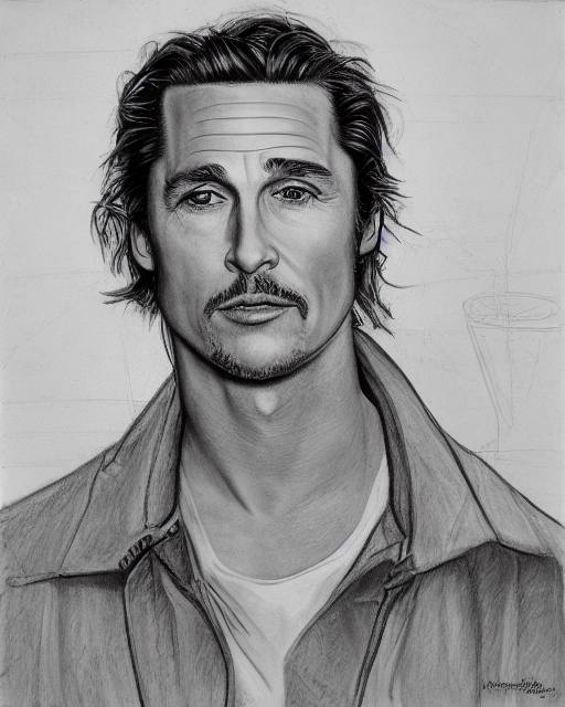 Stable Diffusion prompt: portrait of a mix of Brad Pitt a...