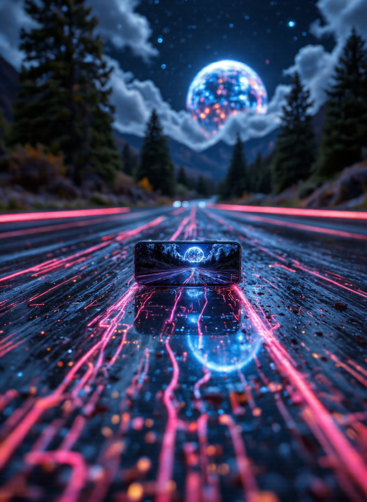 FLUX prompt: The image depicts a surreal landscape with a...