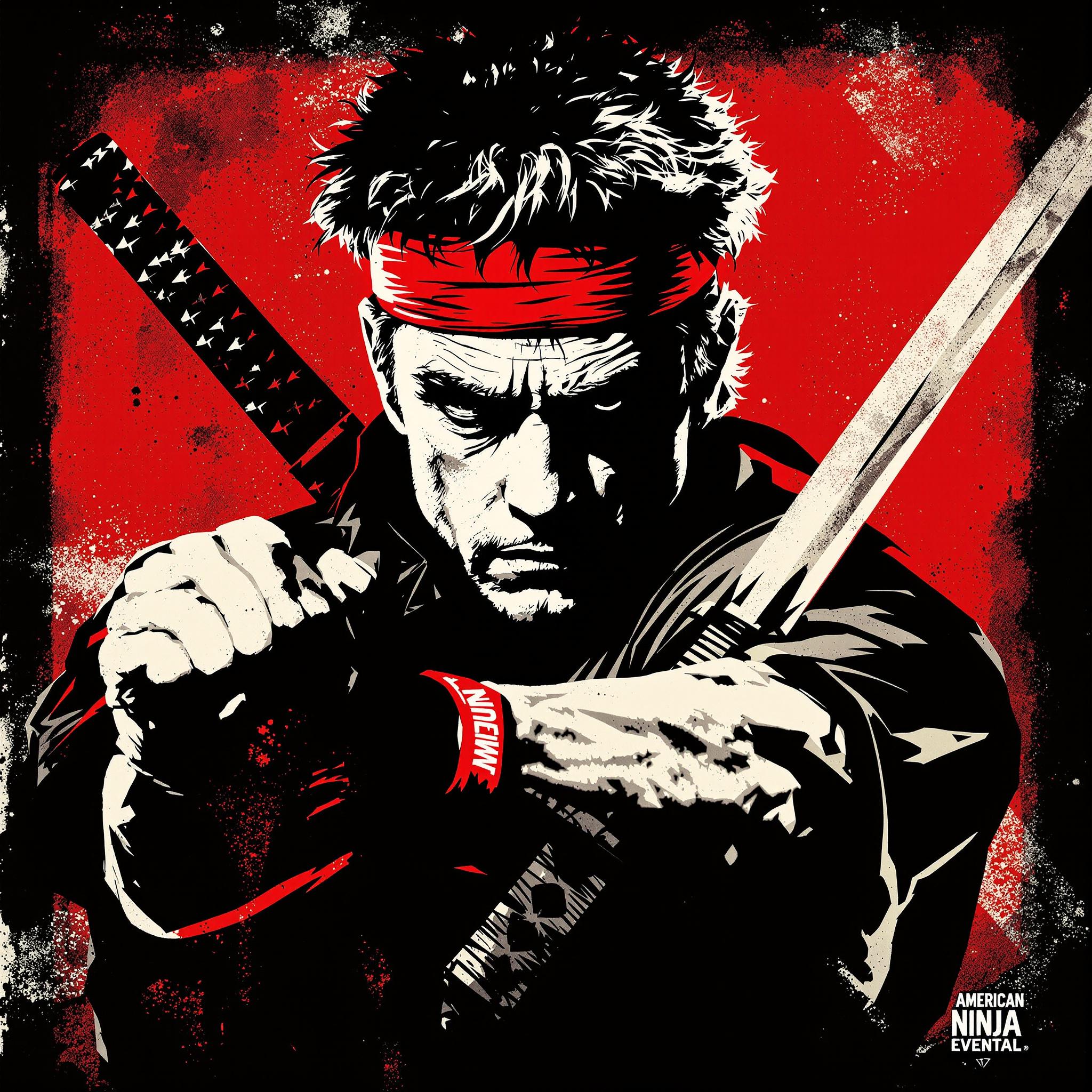 FLUX prompt: Create a stylized, iconic portrait of Michae...