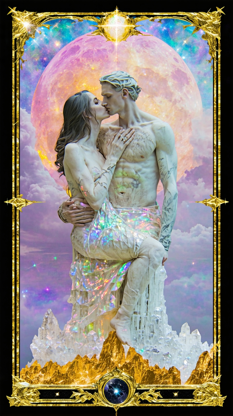 Stable Diffusion prompt: Tarot card frame with photo plac...
