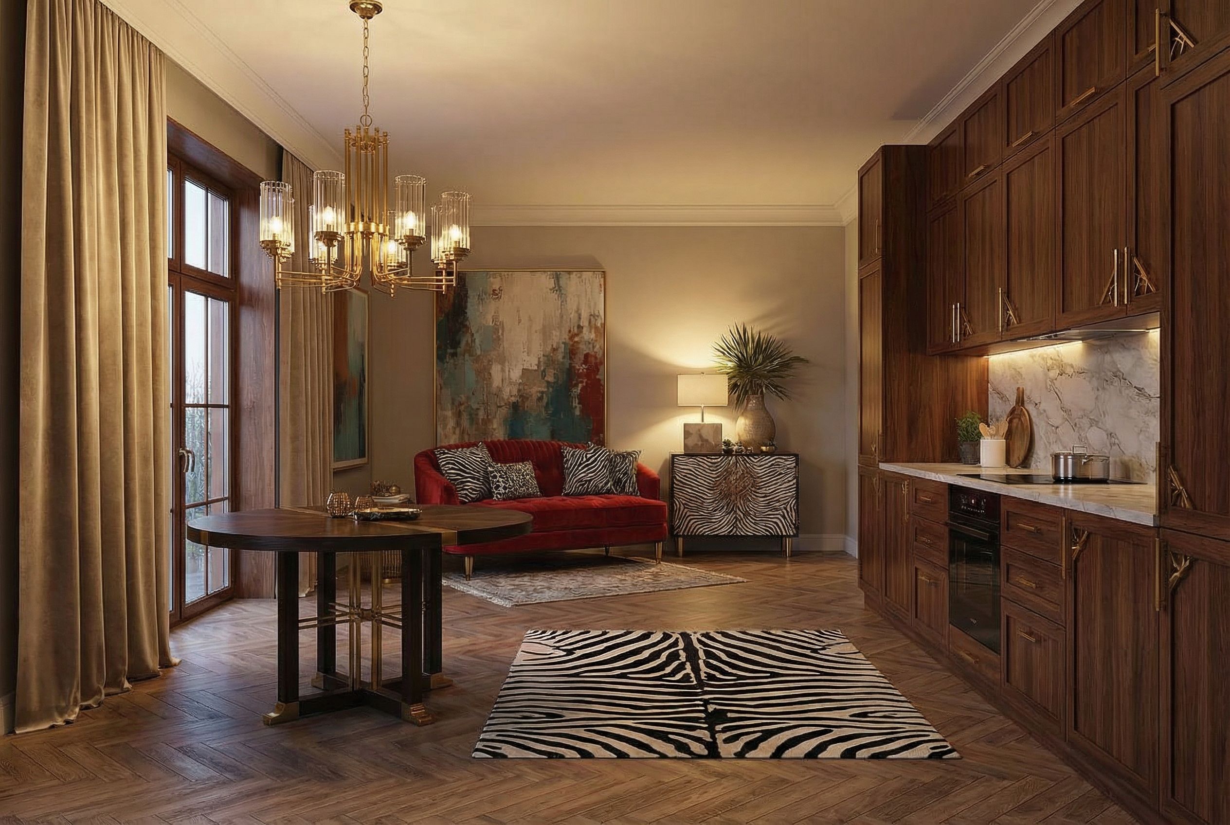 Nano Banana prompt: Art Deco interior design, spacious, b...