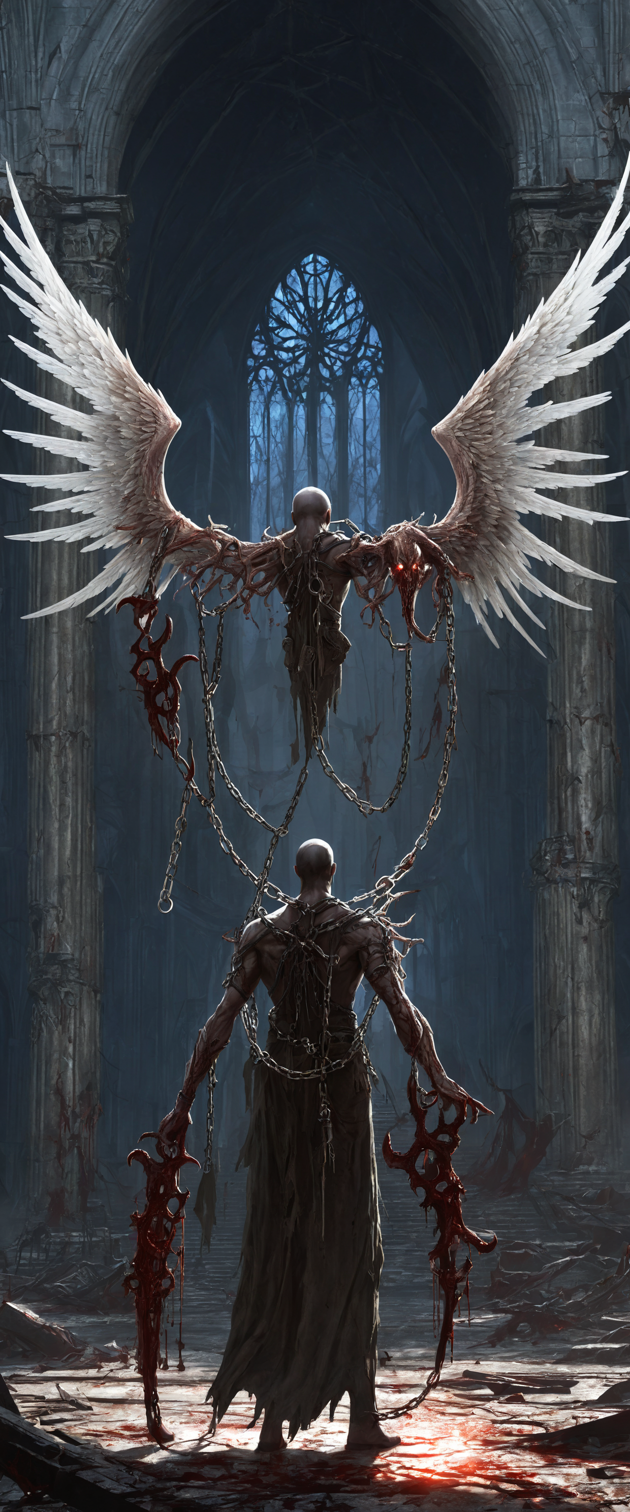 Stable Diffusion prompt: Horror-themed video game concept...