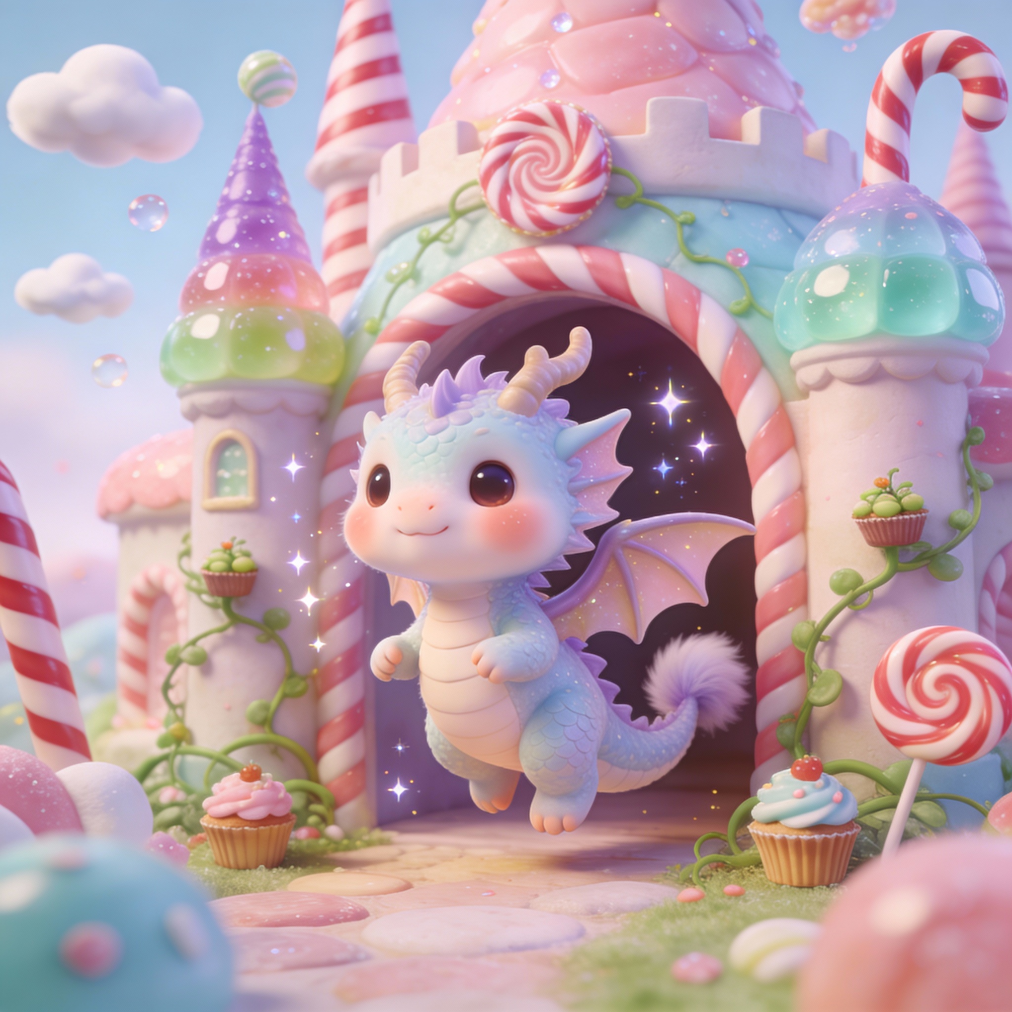 Seedream 4 prompt: A charming 3D model depicts a cute bab...