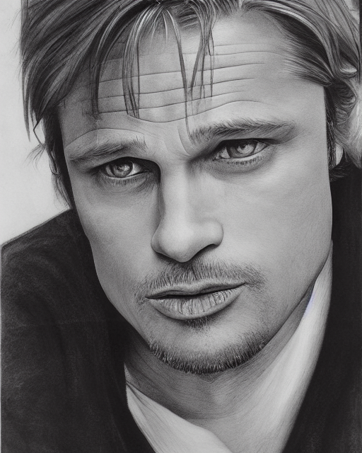 Stable Diffusion prompt: portrait of a mix of Brad Pitt a...