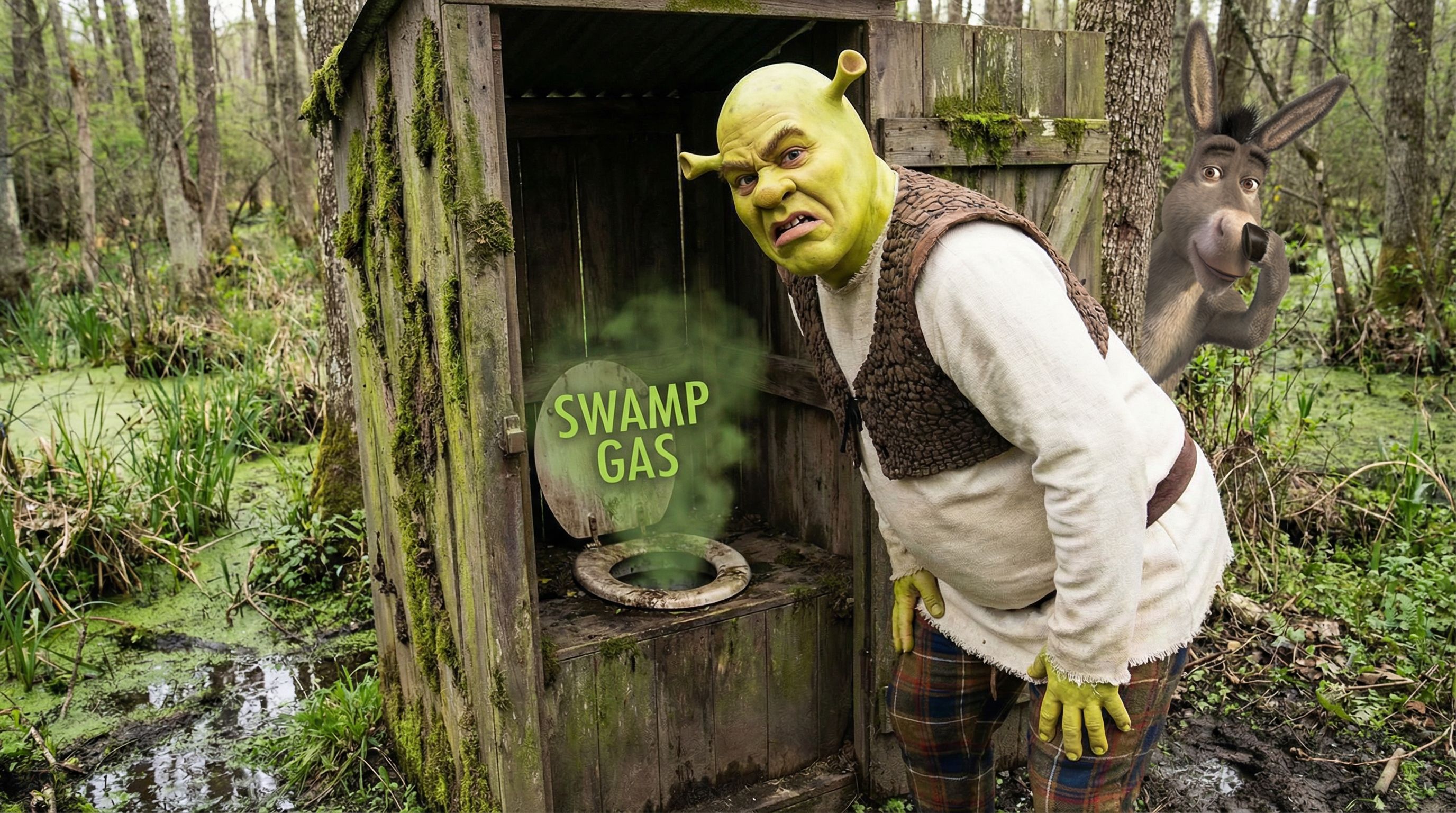 Nano Banana prompt: Shrek sniffing up close the scent com...