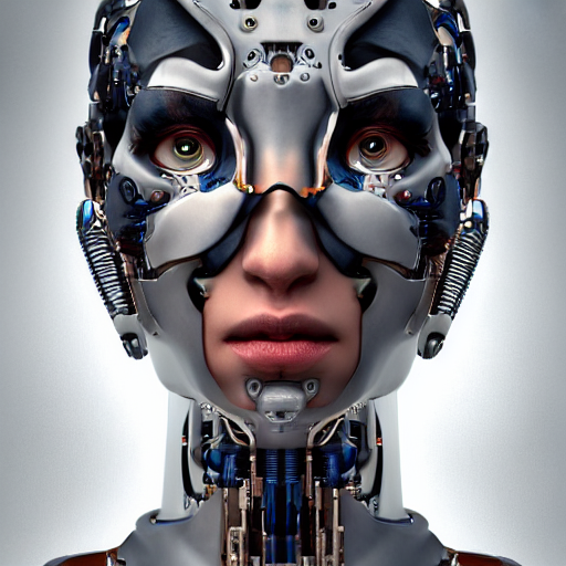 Stable Diffusion prompt: full body cyborg| full-length po...