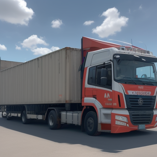 DreamShaper prompt: Descarga de mercancía y contenedores ...