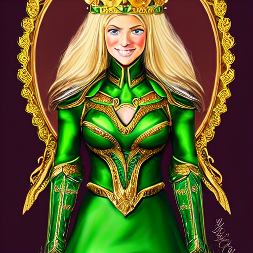 Stable Diffusion prompt: emerald green armor, beautifully...