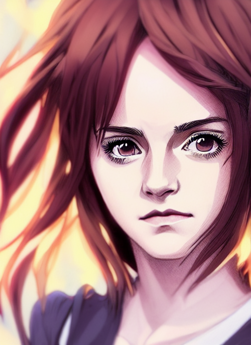 Stable Diffusion prompt: emma watson as an anime characte...