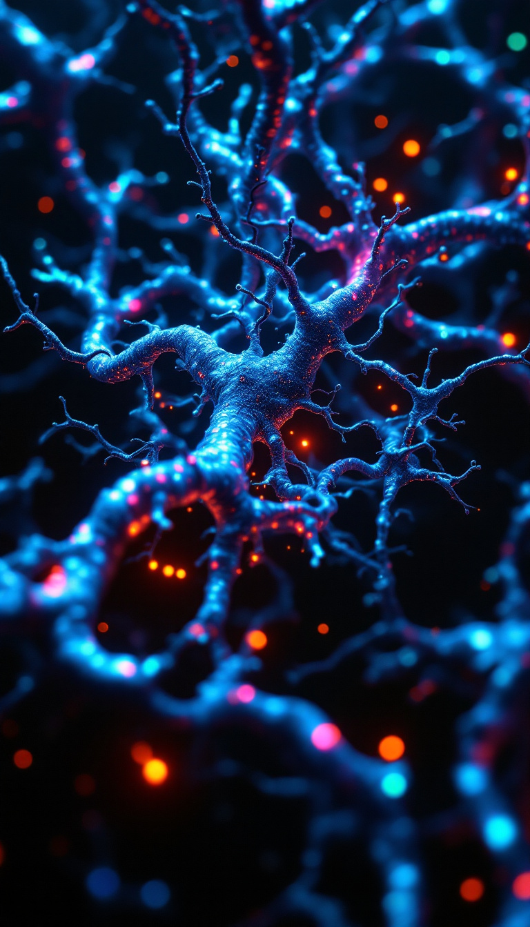 FLUX prompt: Intertwined Neurons, complexity, iridescent ...