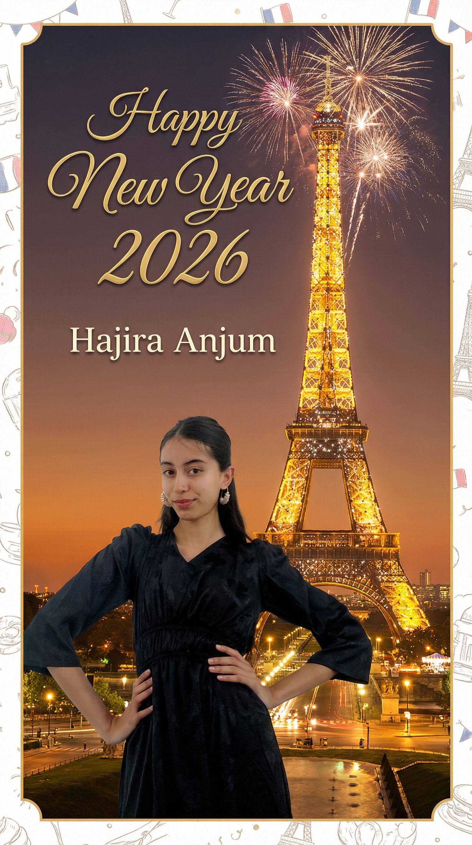 Nano Banana prompt: A new year 2026 greeting card with my...