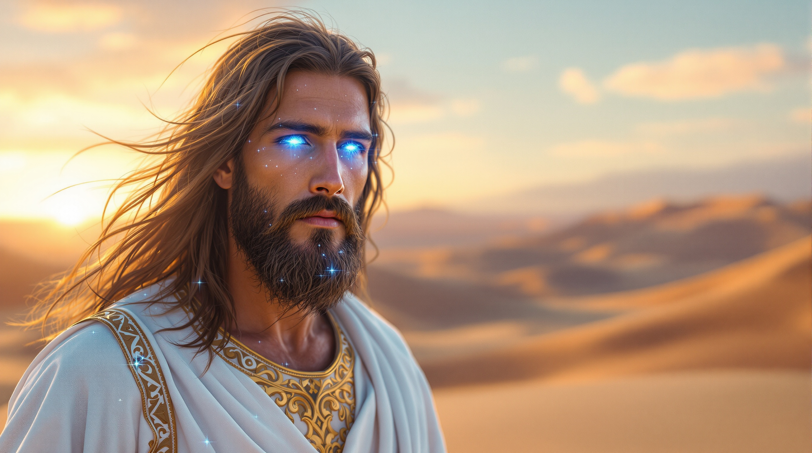 FLUX prompt: A hyper-realistic picture of Jesus Christ st...