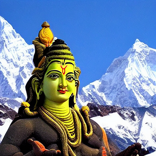 Stable Diffusion prompt: photo of lord shiva with himalaya