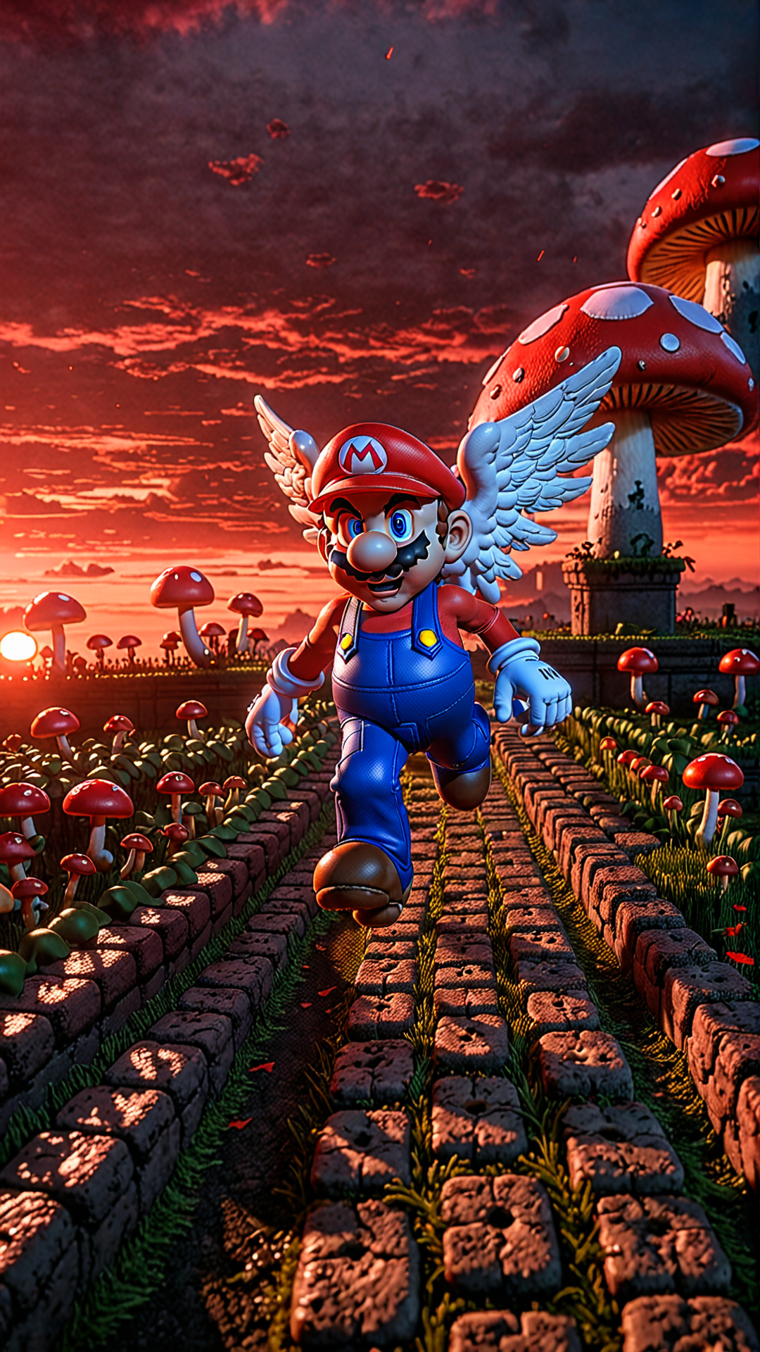 Juggernaut XL prompt: Super-Mario running, Mushroom Kingd...