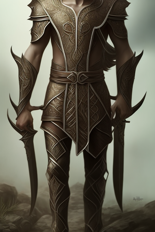 Openjourney prompt: A full body shot of a male elven warr...
