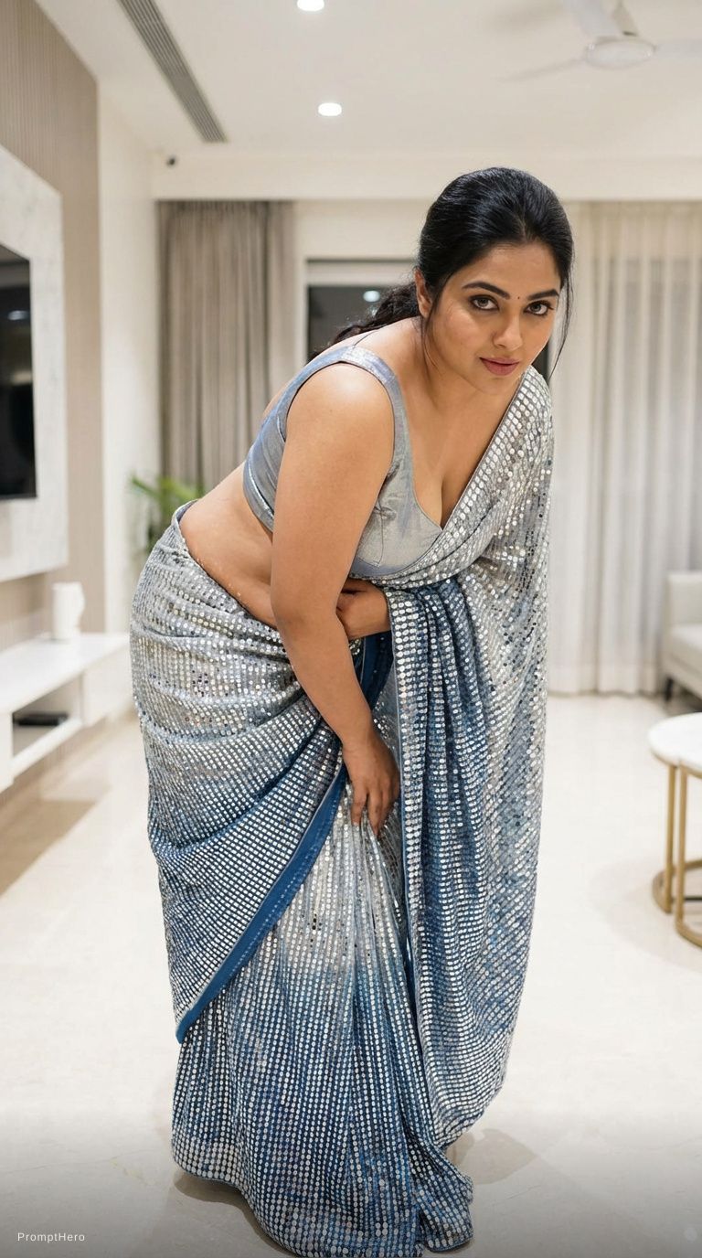 Nano Banana prompt: Tamil girl. modern sexy glossy mirror...