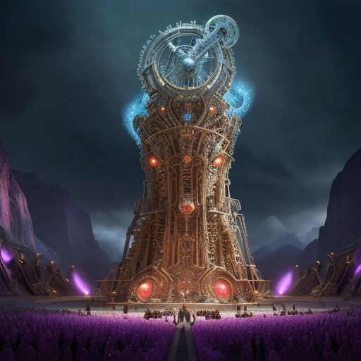 majicMIX realistic prompt: Giant fantasy machinery made o...