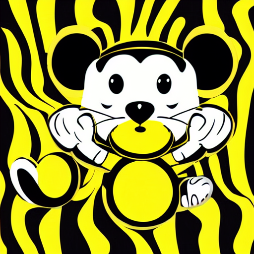 Stable Diffusion prompt: cartoon tiger cub yellow and bla...