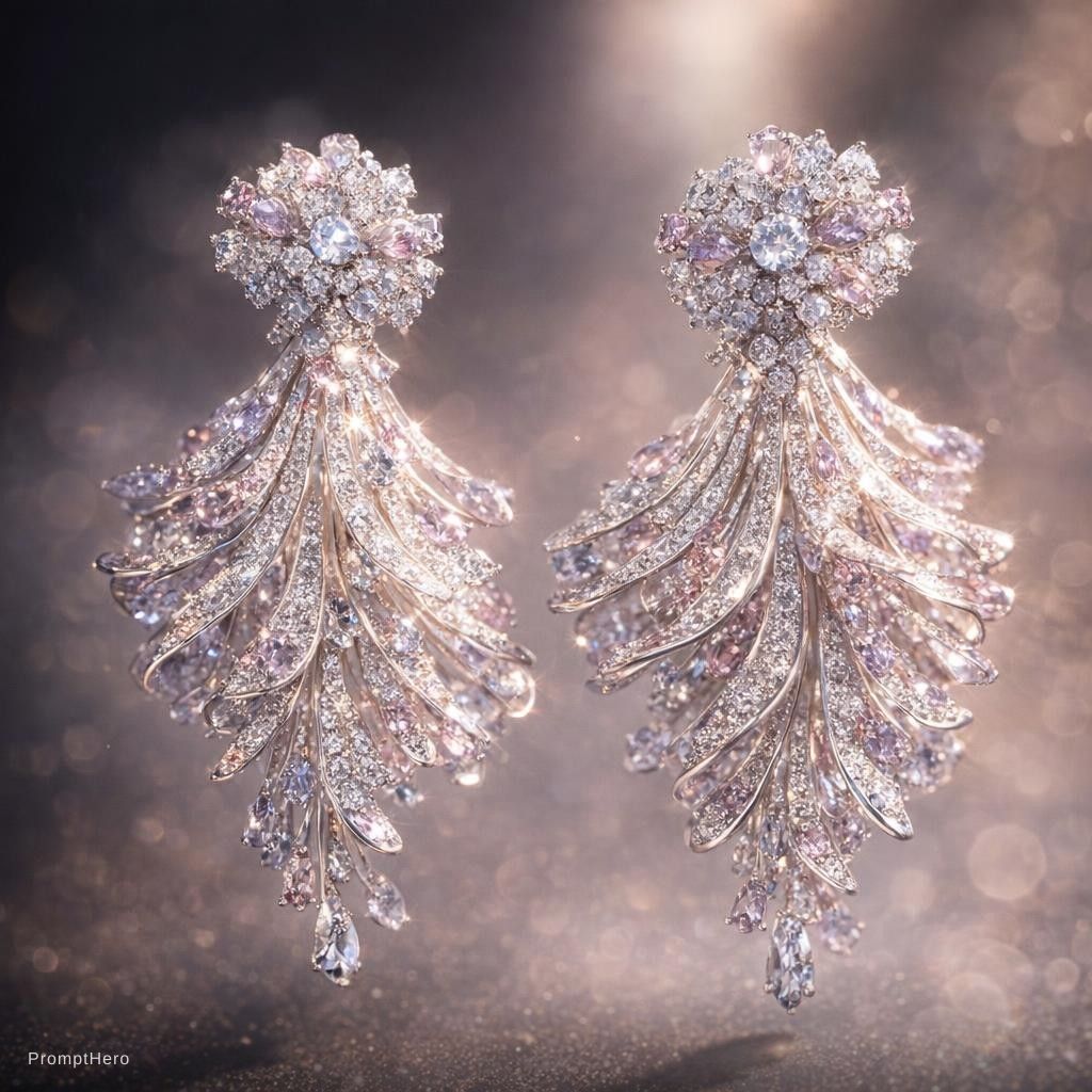 Hero prompt: 「Abstract earring design inspired by the th...