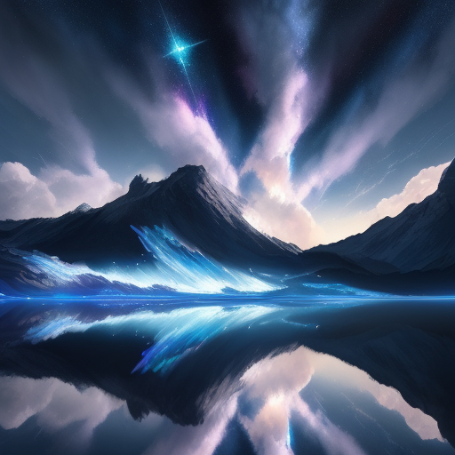 DreamShaper prompt: Beautiful prismatic-plasma lake blue ...