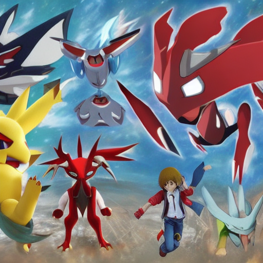 Stable Diffusion prompt: Digimon Pokemon Ultraman