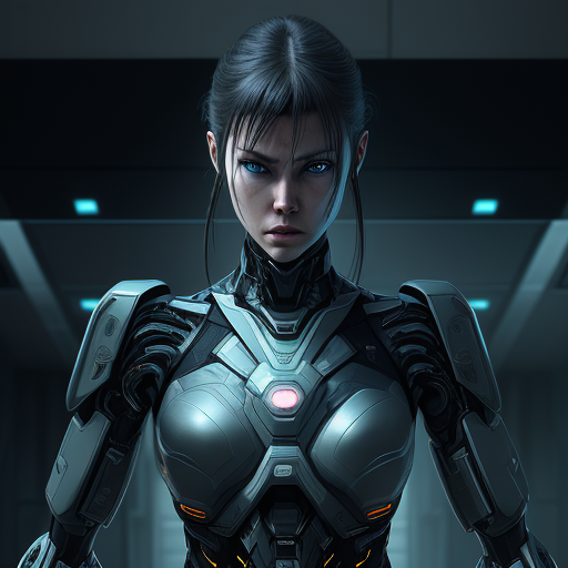 DreamShaper prompt: Cybernetics, action movie protagonist...