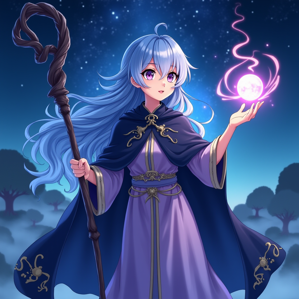FLUX prompt: A young wizard girl stands confidently, her ...