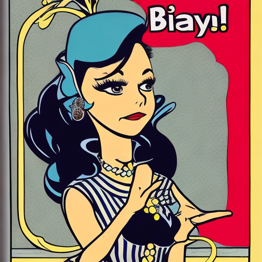 Openjourney prompt: Cartoon lady waving hand, Betty and V...