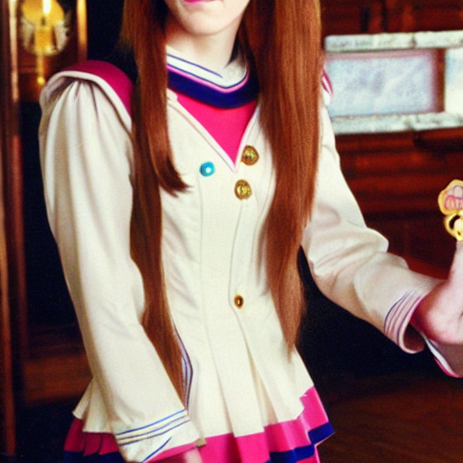 Stable Diffusion prompt: Emma Watson as a Sailor Moon cha...